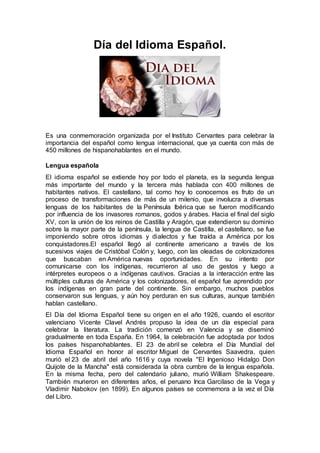 Día del idioma español | DOCX