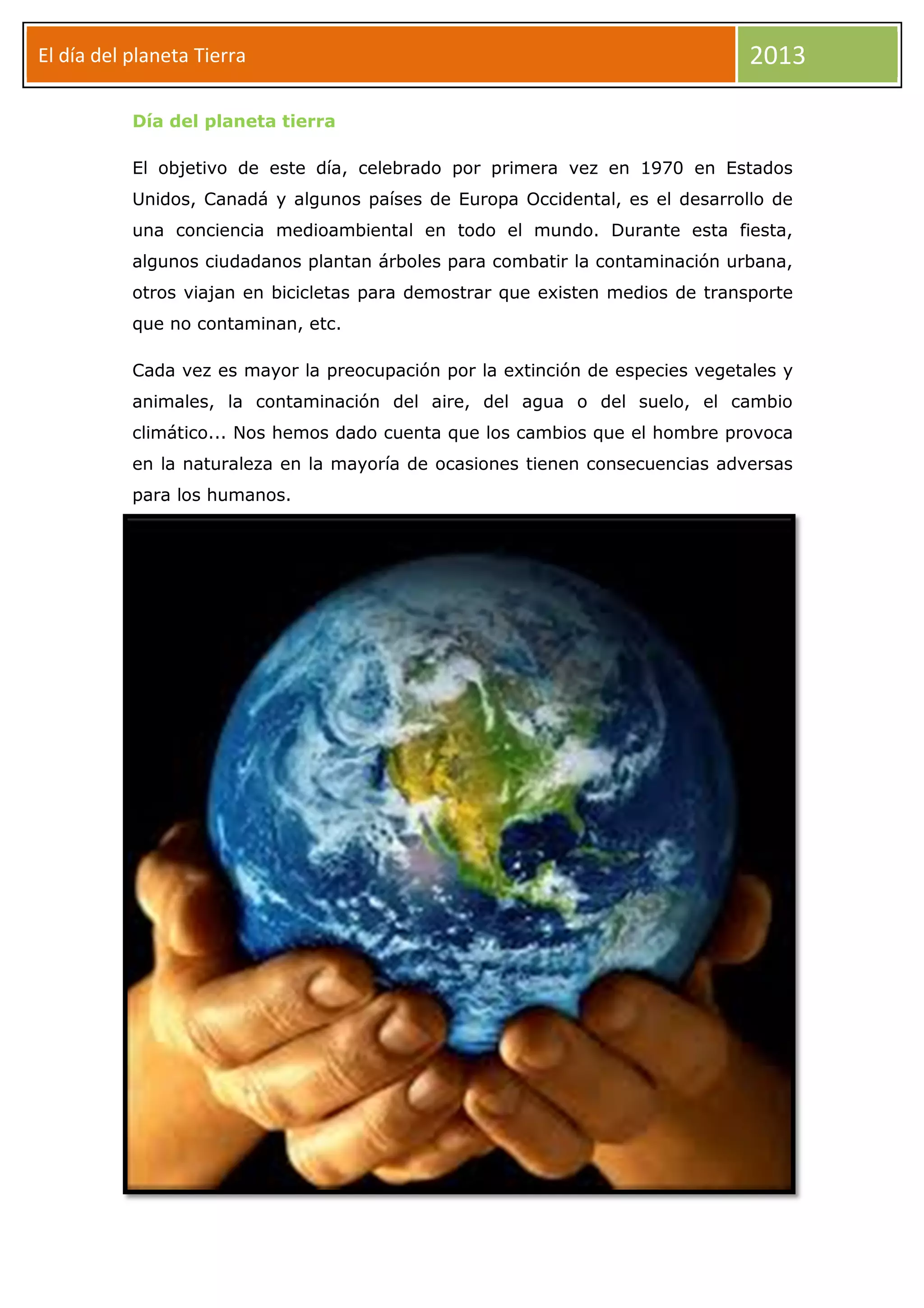 Día del planeta tierra | PDF