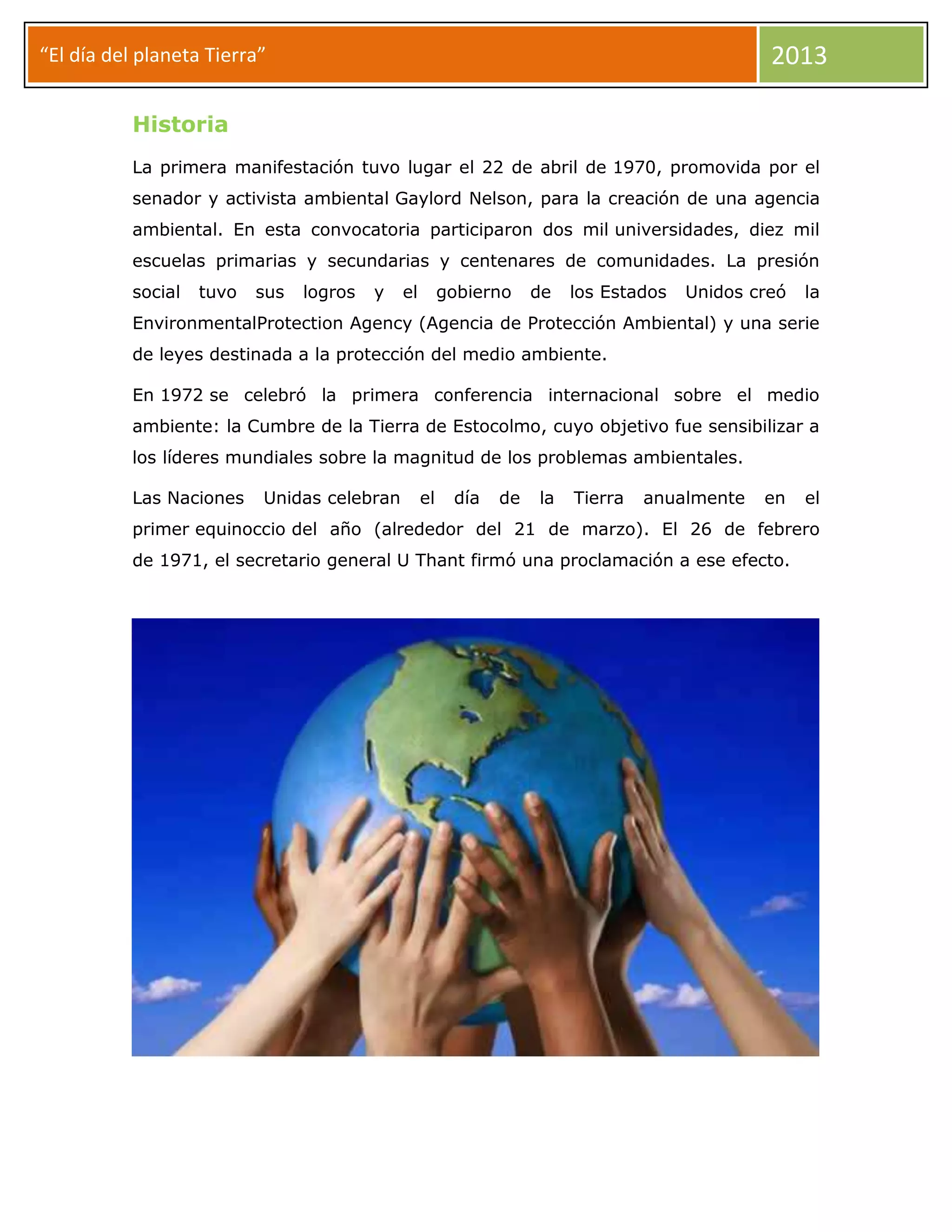 Día del planeta tierra | PDF