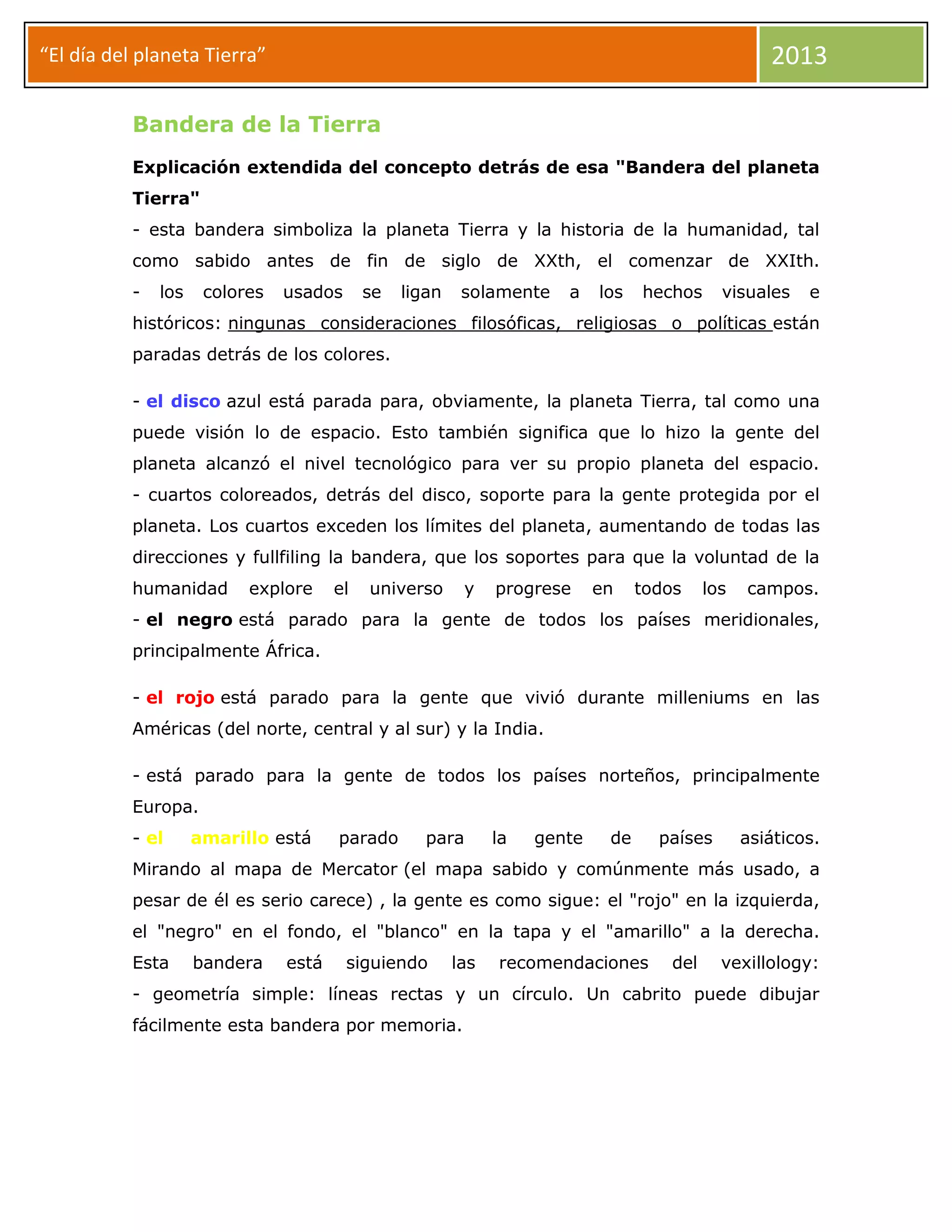 Día del planeta tierra | PDF