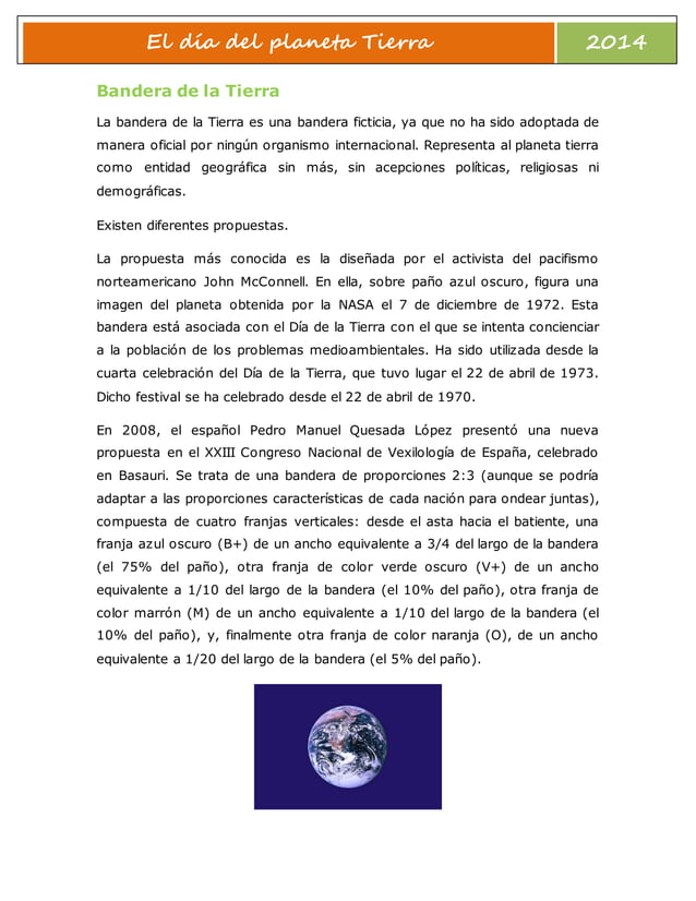 Día del planeta tierra | DOCX