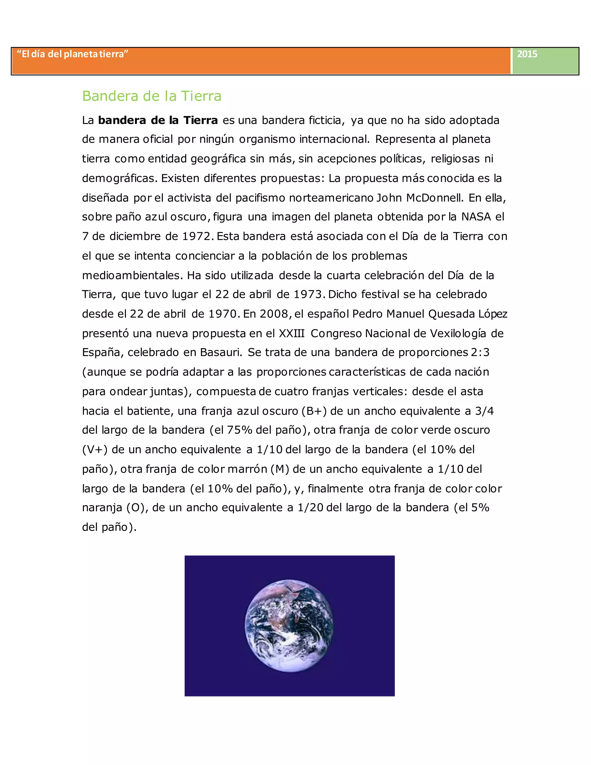 Día del planeta tierra | PDF