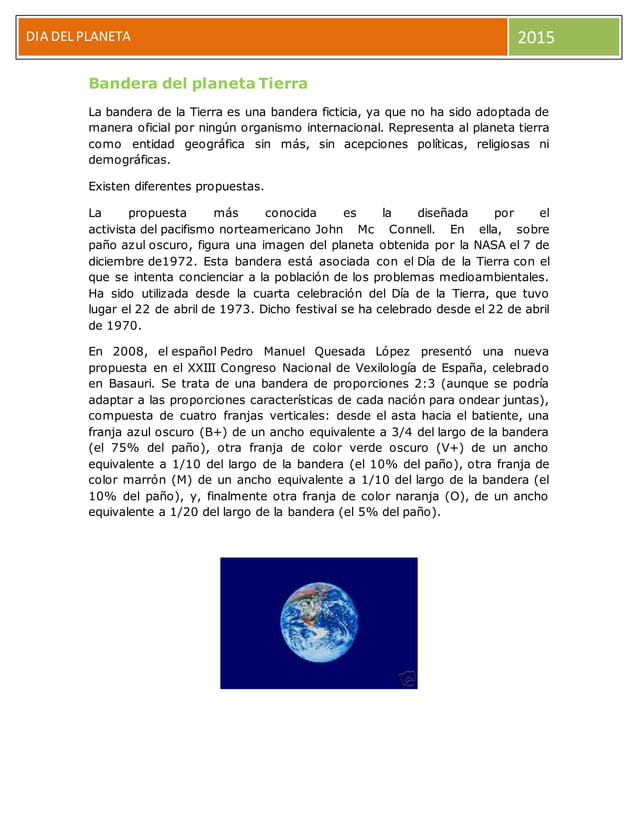 Día del planeta tierra | DOCX