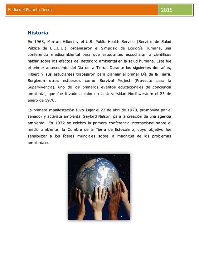 Día del planeta tierra dn | DOCX