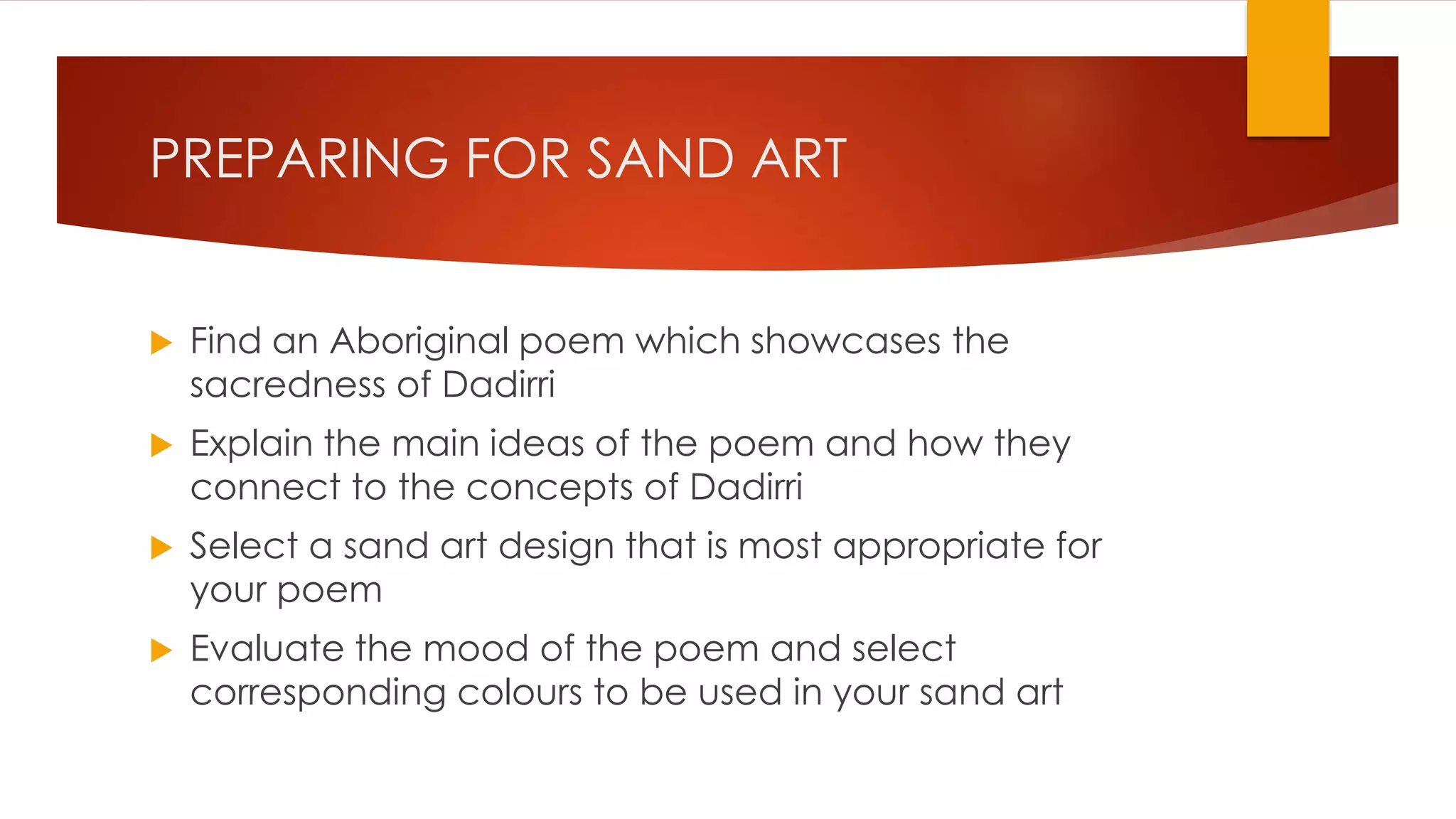 Dadirri sand art assignment | PPTX