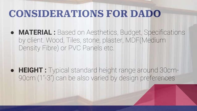 Dado.pptx Marble specifications of Dado work | PPTX