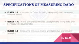 Dado.pptx Marble specifications of Dado work | PPTX