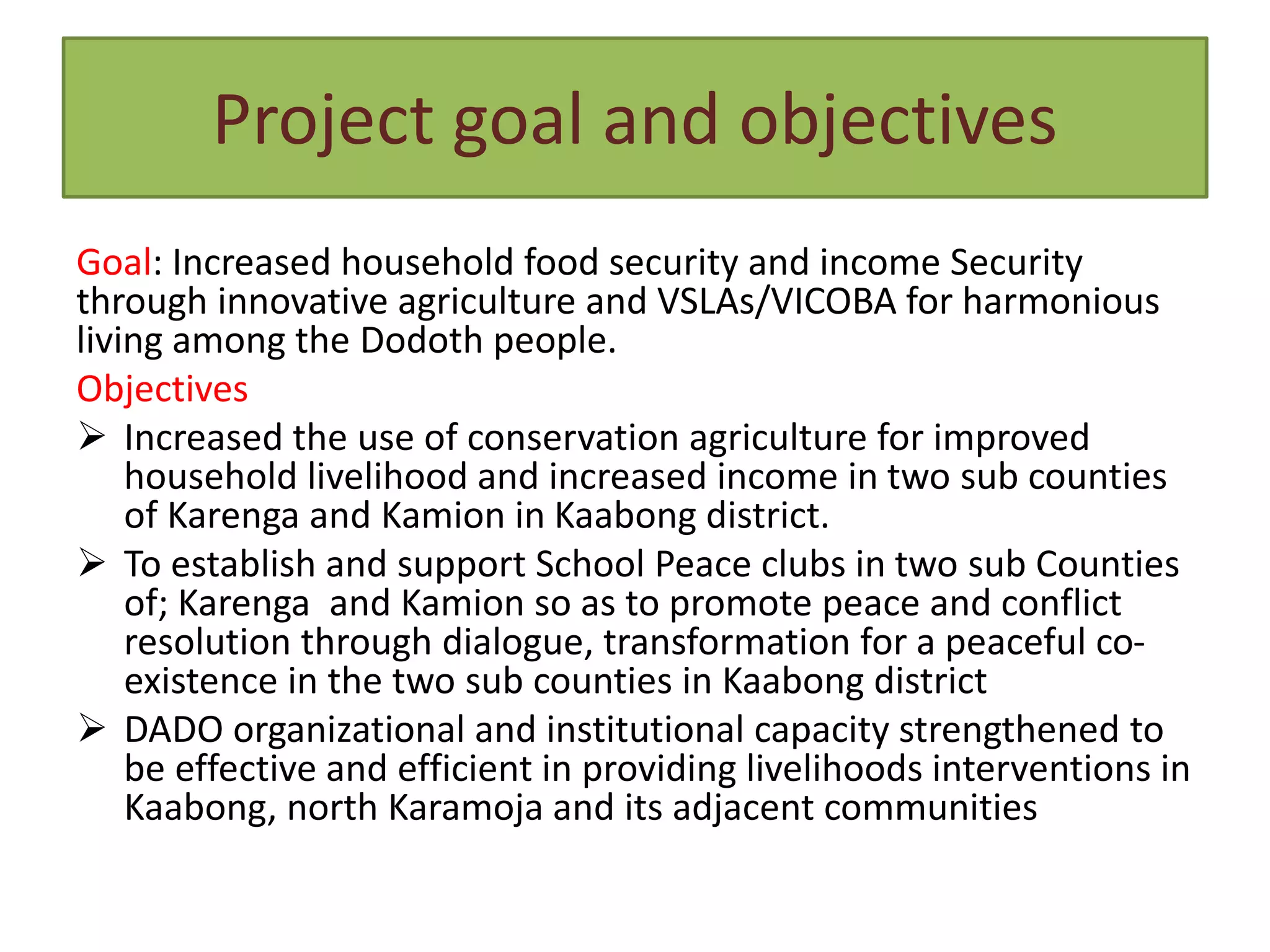 Dado Conservation Agriculture project sharing | PPTX
