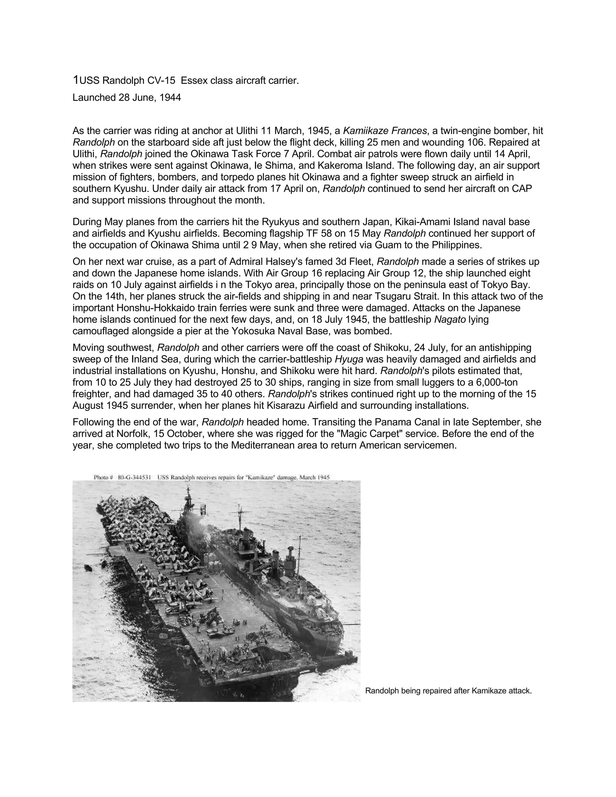 Time Aboard USS Randolph | PDF