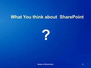 Basics of SharePoint | PPT