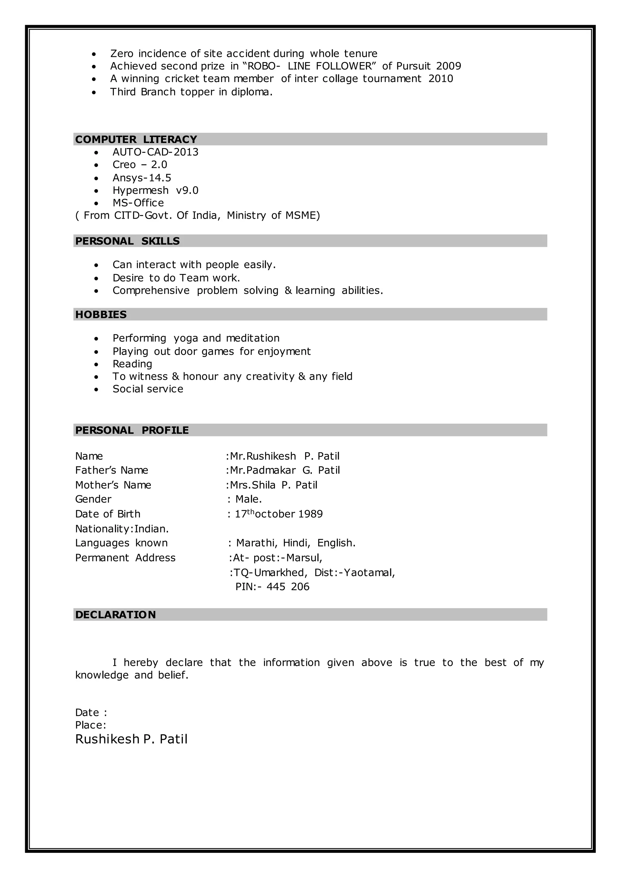 Resum- R P Patil F | DOCX