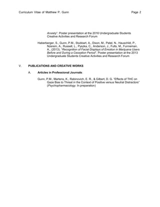 2016 CV - Matthew P. Gunn | PDF
