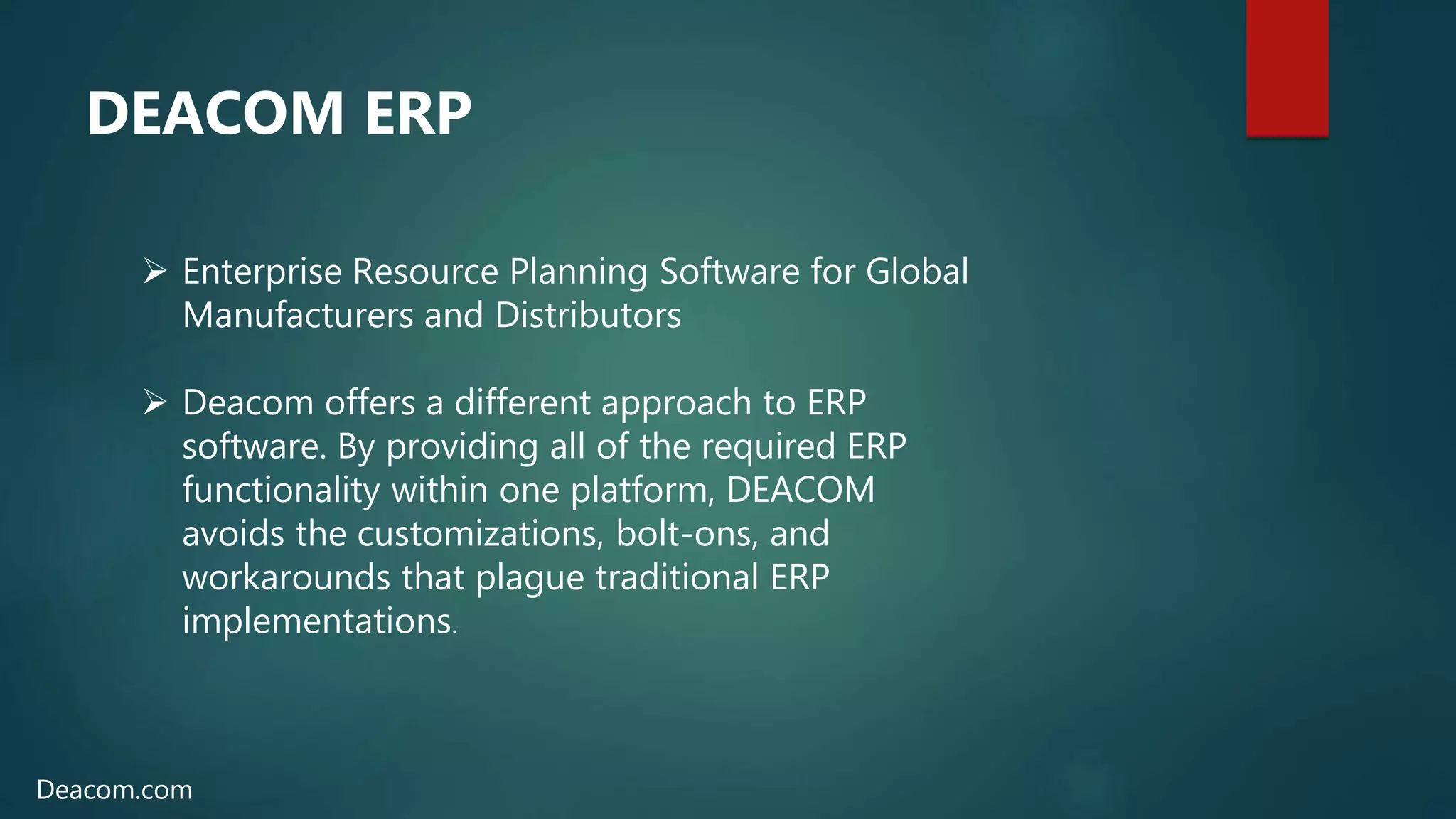 Daecom Enterprise Resource Planning System | PPTX