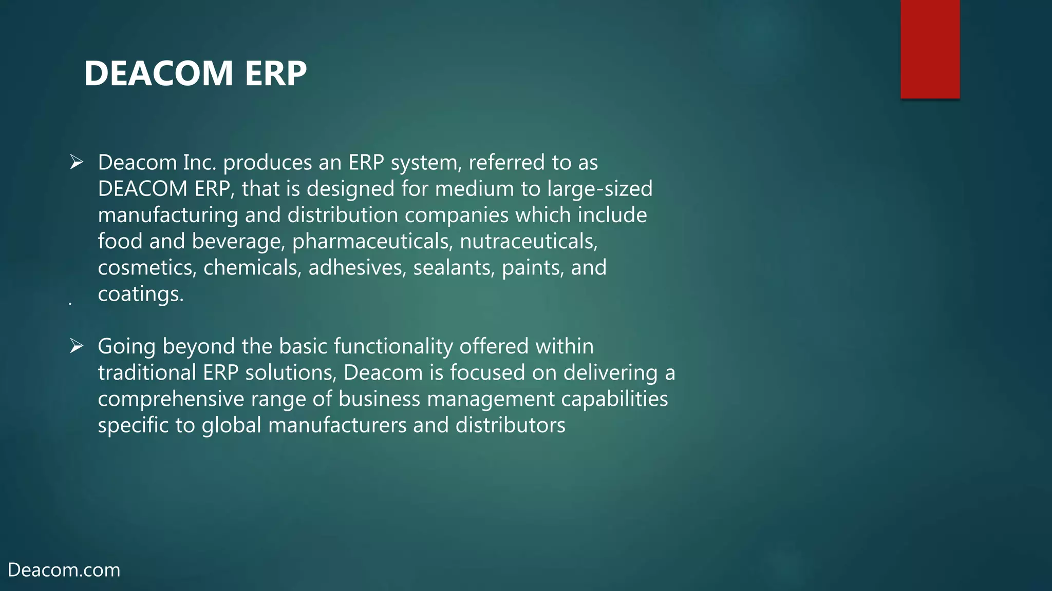 Daecom Enterprise Resource Planning System | PPTX