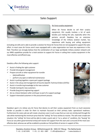 Daedalus brochure November 2013 | PDF | Aviation Industry | Industries