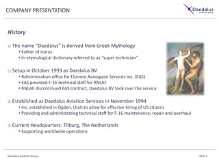 Daedalus company presentation Nov 2013 | PDF | Aviation Industry ...
