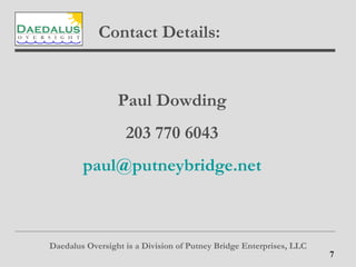 Daedalus Oversight What Why How Who | PPT