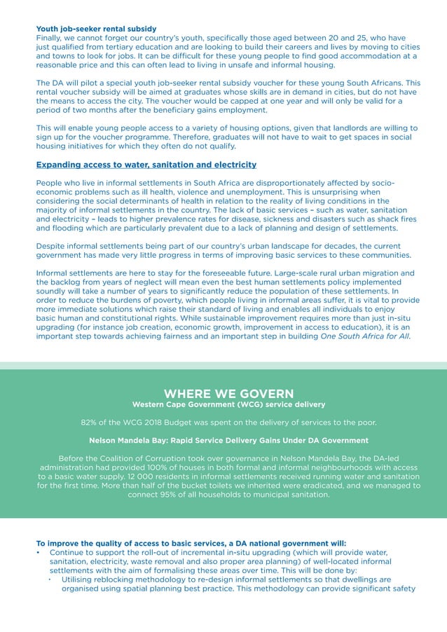 DA Election Manifesto 2019 | PDF