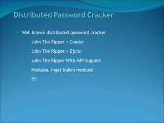 Distributed Cracking | PPT