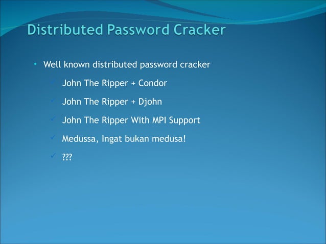 Distributed Cracking | PPT