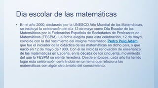 Día escolar de las matemáticas | PPTX