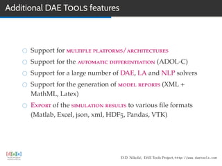 DAE Tools 1.8.0 - Introduction | PPT