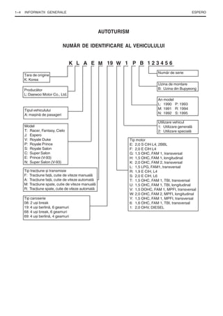 Daewoo espero service manual | PDF