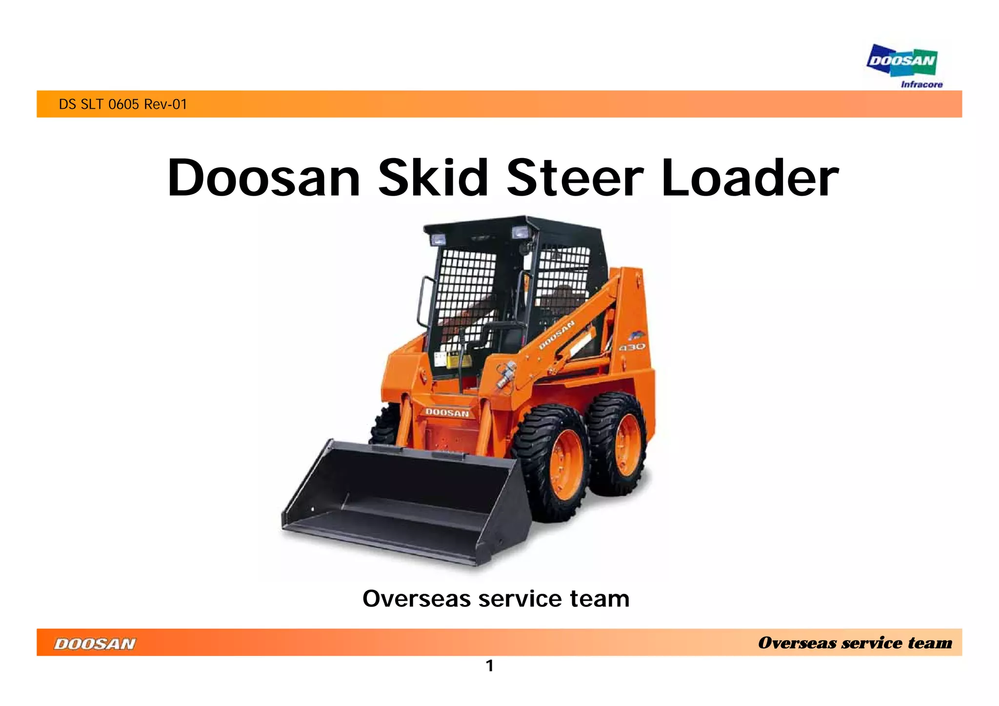 Daewoo doosan 430 plus skid steer loader operator and maintenance ...