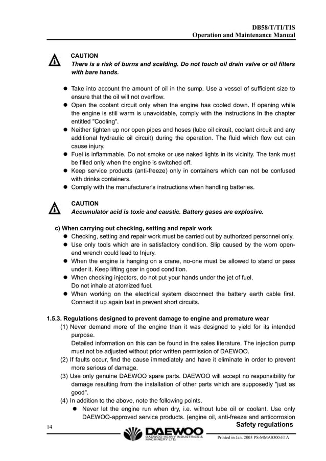 Daewoo Doosan DB58 Diesel Engine Service Repair Manual.pdf
