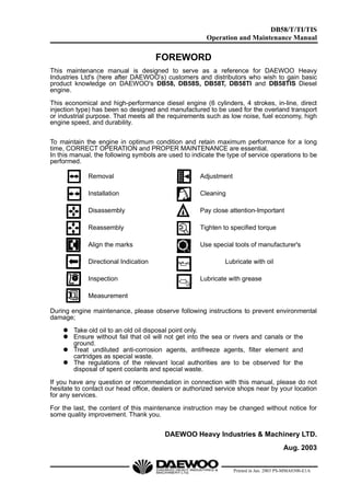 Daewoo Doosan DB58S Diesel Engine Service Repair Manual.pdf