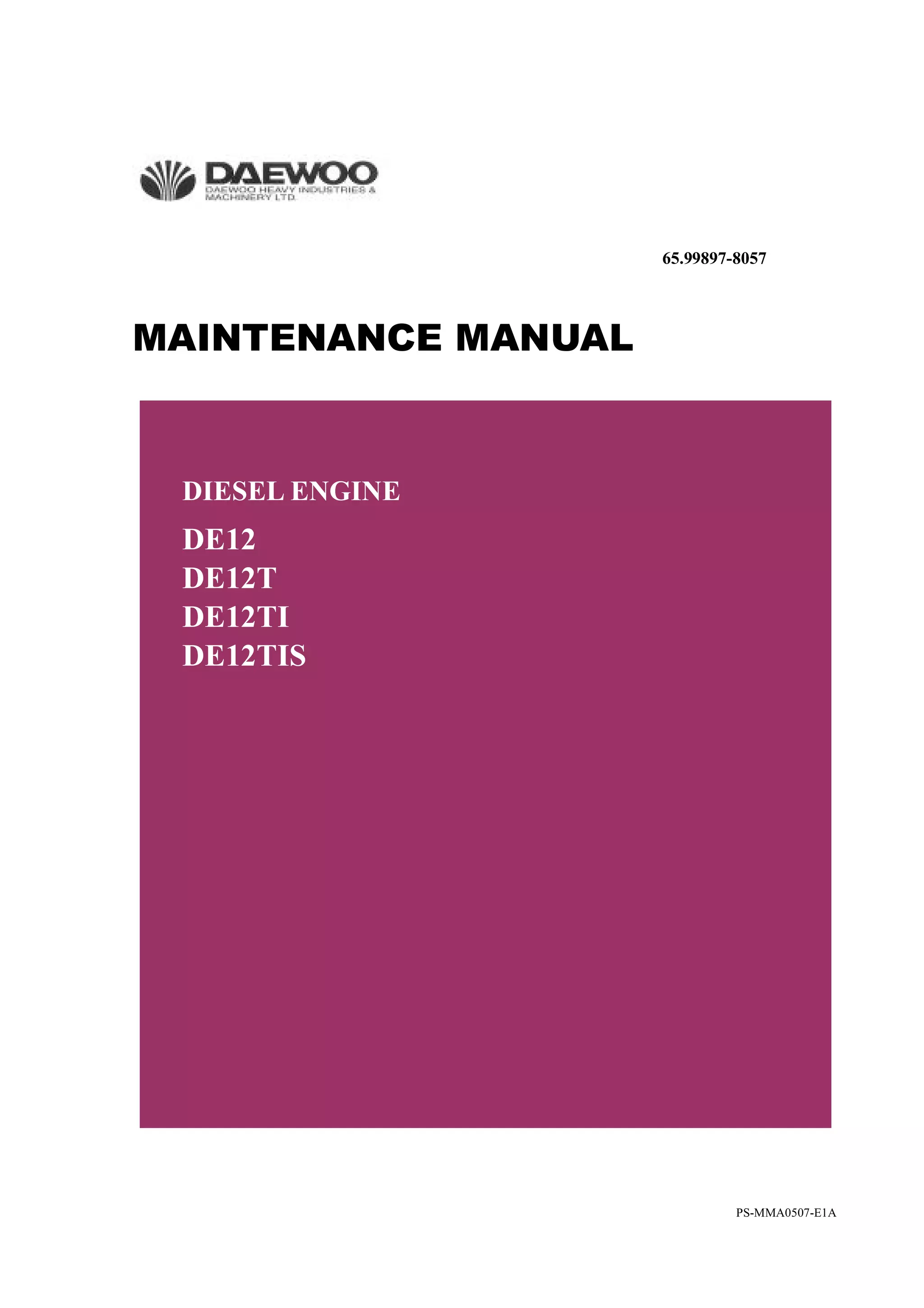 Daewoo Doosan DE12TIS Diesel Engine Service Repair Manual.pdf