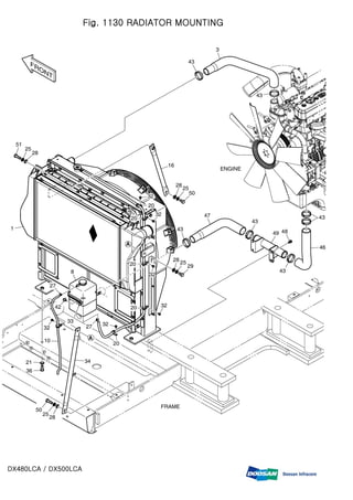 Daewoo doosan dx480 lca crawler excavator parts catalogue manual | PDF