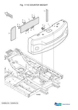 Daewoo doosan dx480 lca crawler excavator parts catalogue manual | PDF