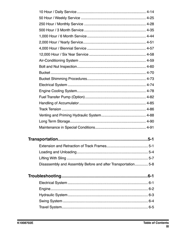 Daewoo doosan dx520 lc excavator operation and maintenance manual (serial number 5001 and up) | PDF