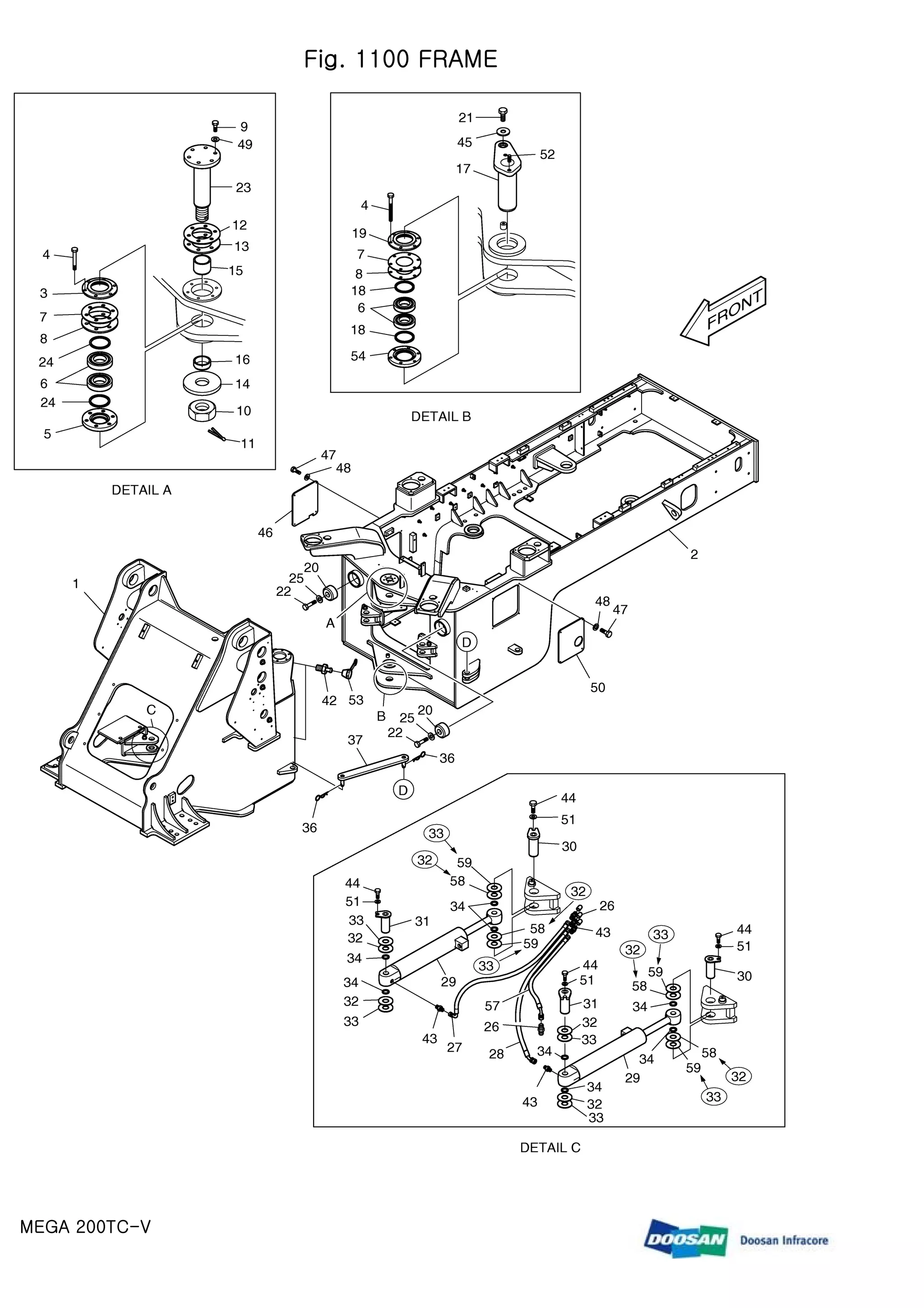 Daewoo doosan mega 200 tc v wheeled loader parts catalogue manual | PDF