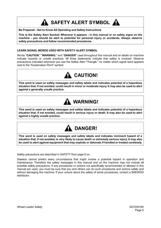 Daewoo doosan mega 500 v 500 v wheel loader service repair manual | PDF