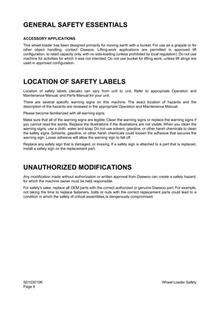 Daewoo doosan mega 500 v 500 v wheel loader service repair manual | PDF