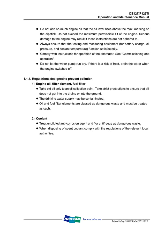 Daewoo Doosan P126ti Operation And Maintenance Manual.pdf | First Aid ...