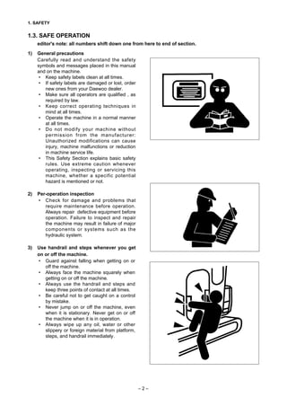 Daewoo doosan solar 030 plus excavator service repair manual | PDF
