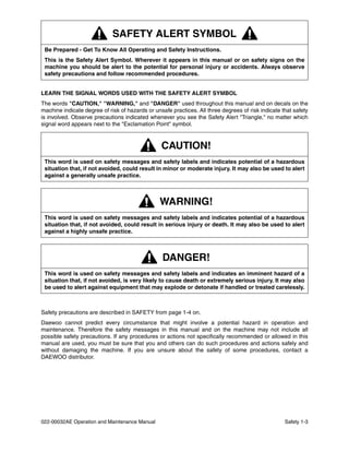 Daewoo doosan solar 225 lc v excavator operator and maintenance manual ...