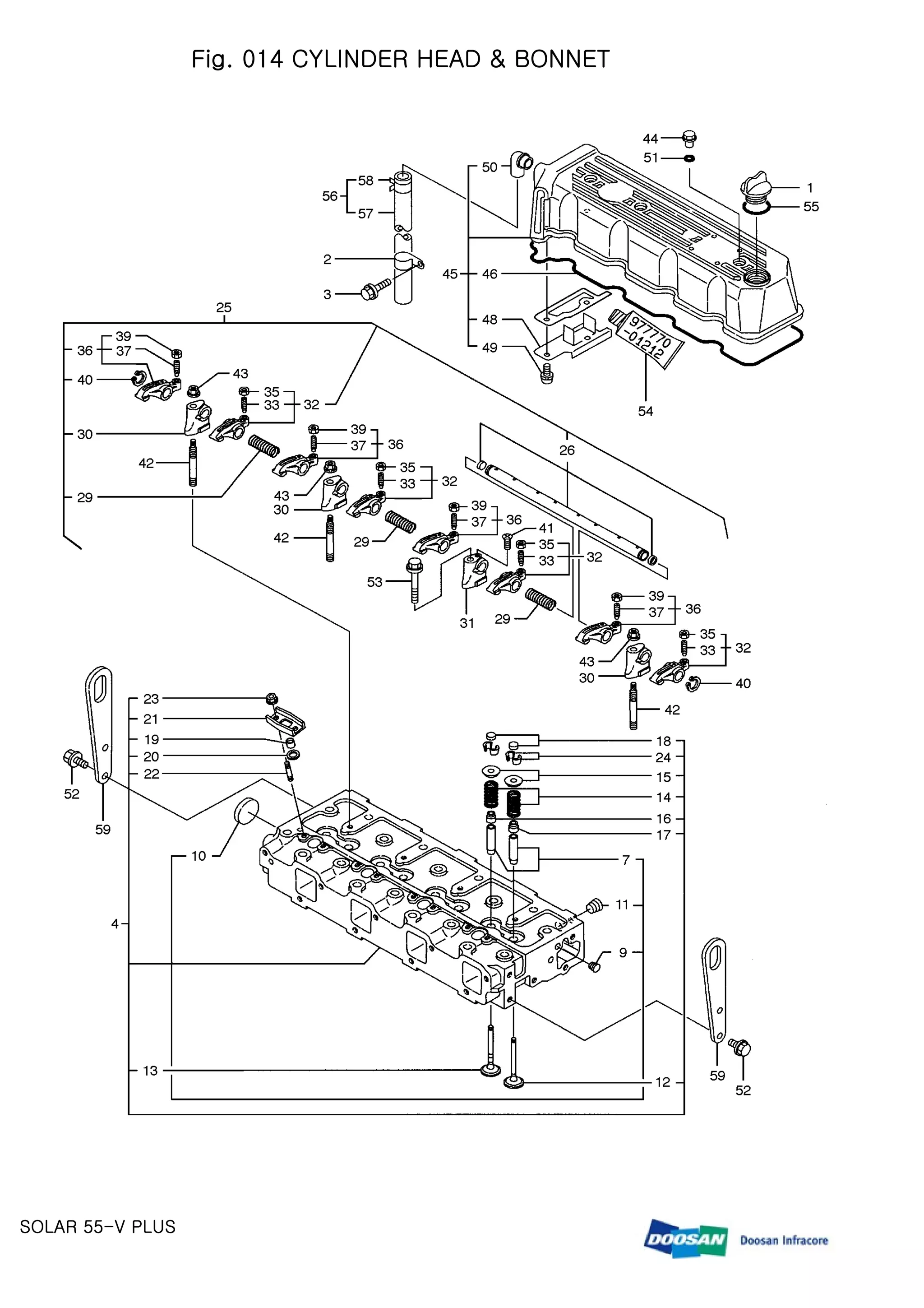 Daewoo doosan solar 55 v plus mini crawler excavator parts catalogue ...