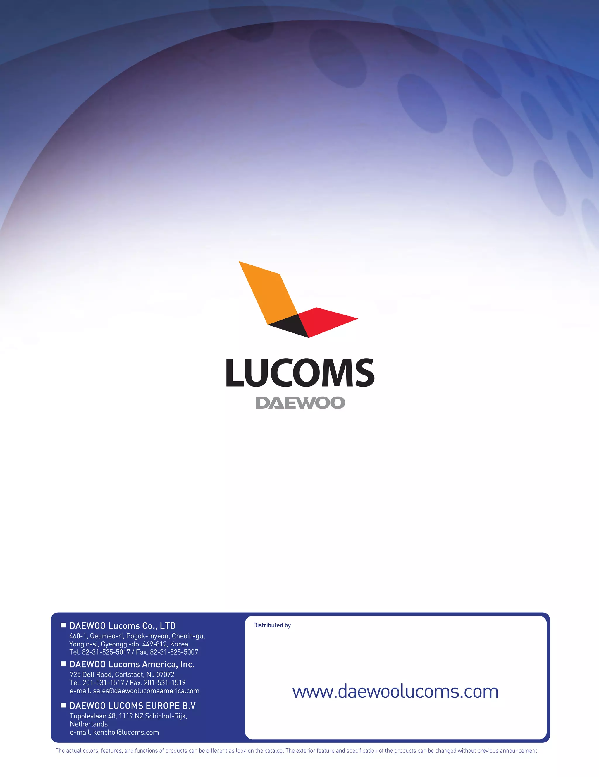 Daewoo Lucoms Catalogue | PDF