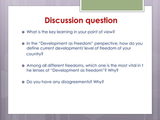 Amartya Sen "Development as Freedom" | PPTX