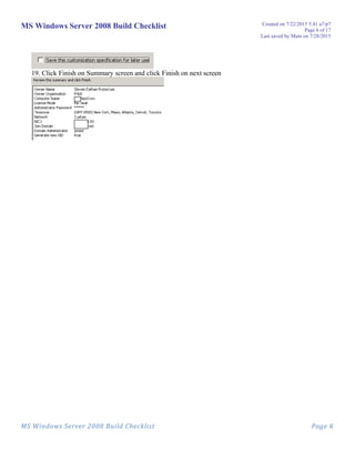 SOP - 2013 Server Build | DOC