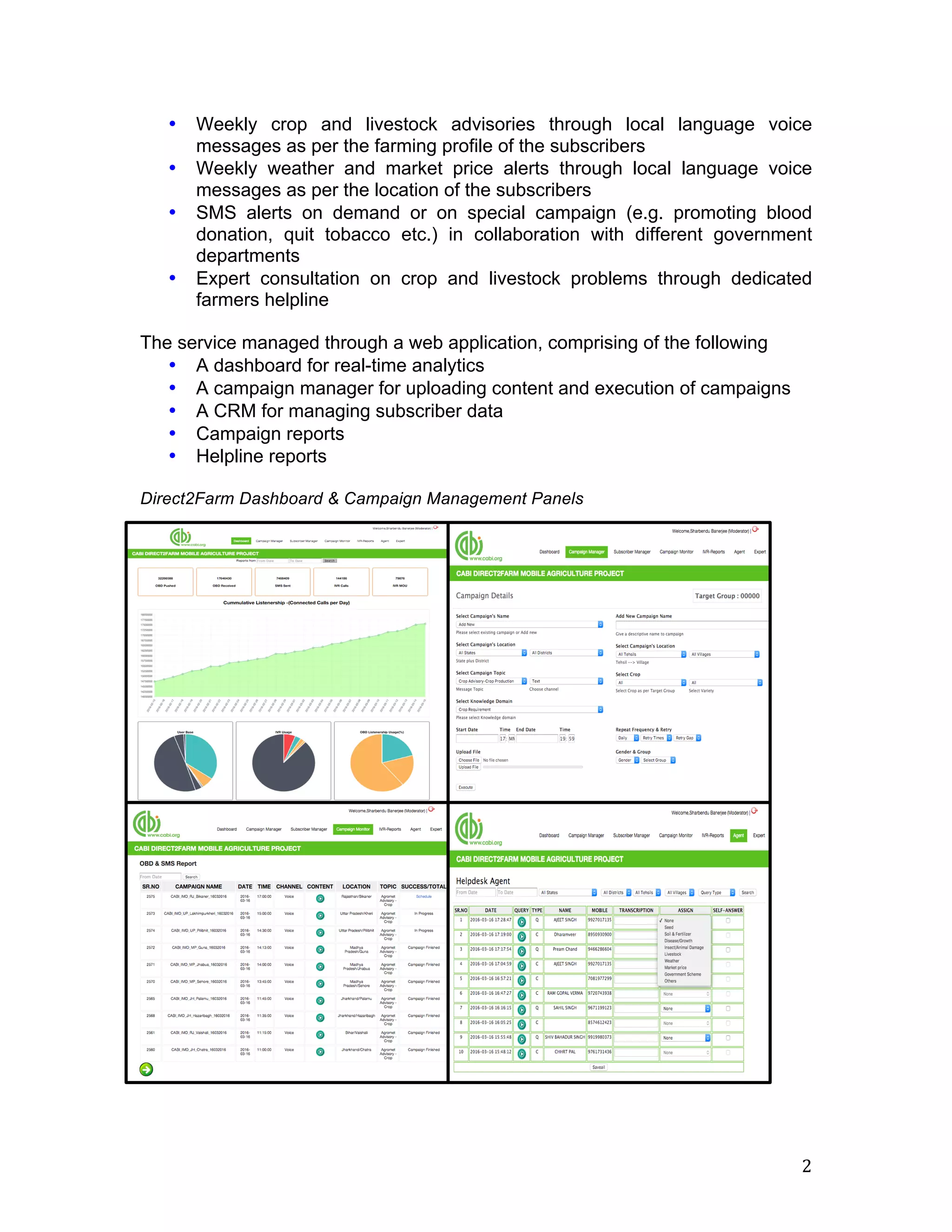 Case Study of CABI Direct2Farm service in India | PDF | Phone Services ...