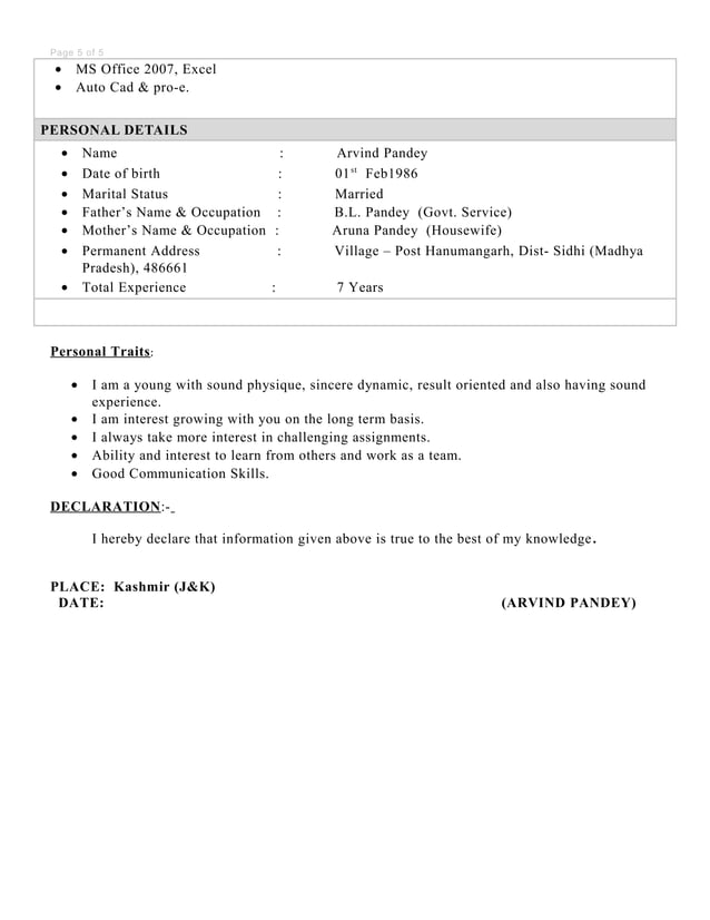 CV_Arvind Pandey | DOC | Business | Business and Finance