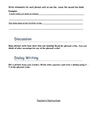 Sharpen up with Verbs!- Activity and Teacher's Instructions Samples | DOC