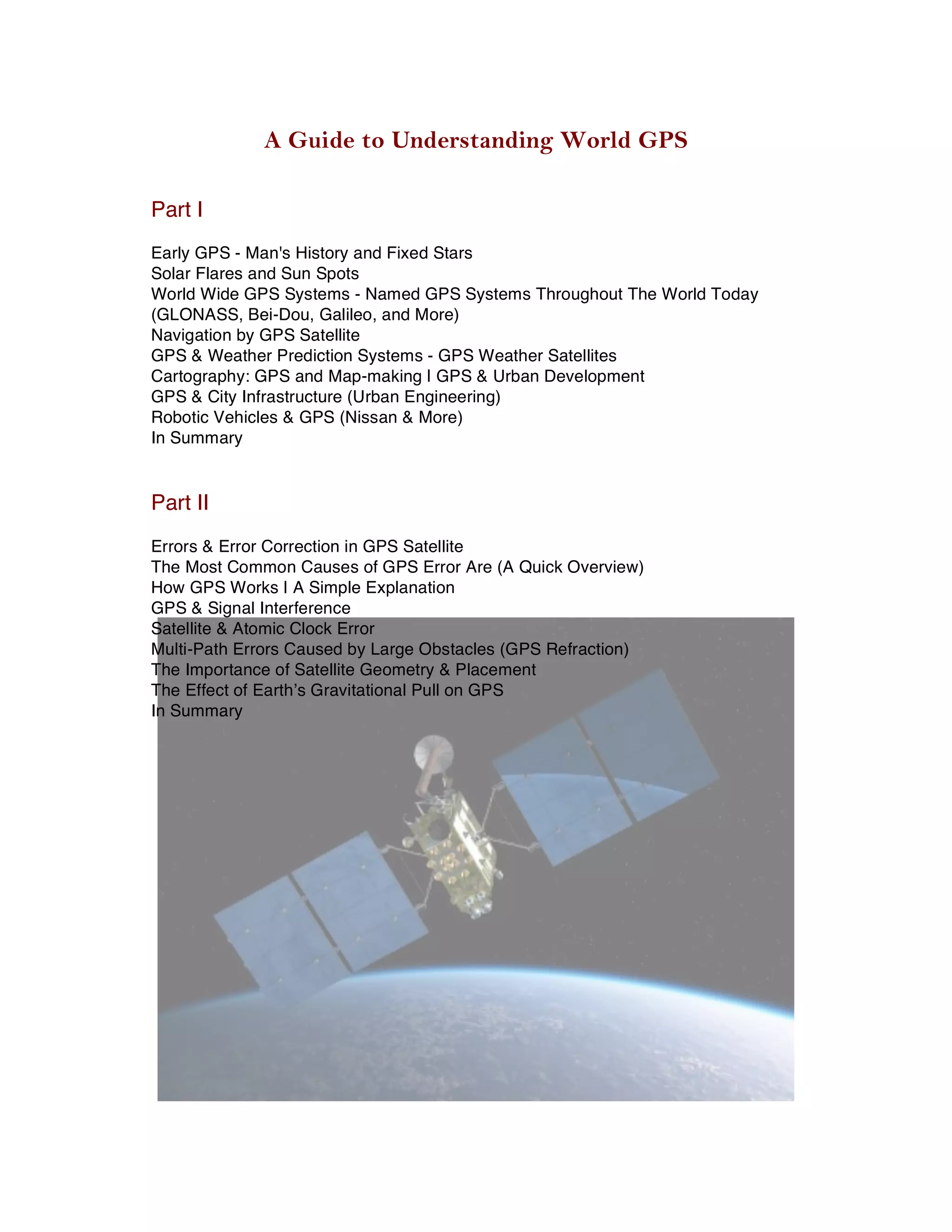 A Guide To Understanding World GPS | PDF