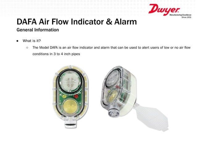 Model DAFA Air Flow Indicator and Alarm | PDF | Automotive