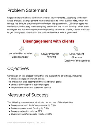 FSC Service Improvement Proposal | PDF
